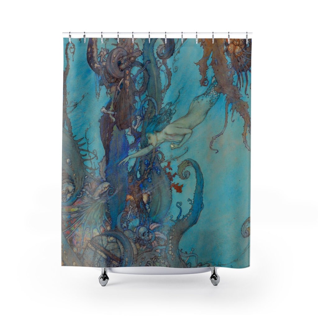 Vintage Art Nouveau Edmund Dulac Watercolor Shower Curtain, The Little ...